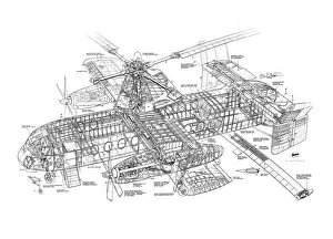 Civil Helicopter Cutaways Art Prints Collection