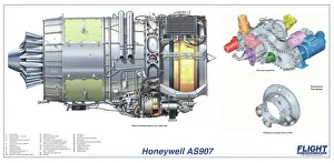 Aeroengines - Piston Cutaways Art Prints, Posters & Puzzles