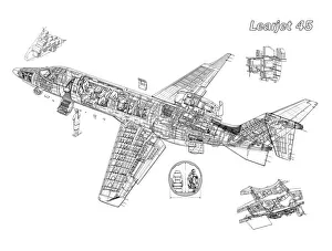Business Aircraft Cutaways Art Prints Collection