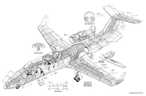 Business Aircraft Cutaways Art Prints Collection