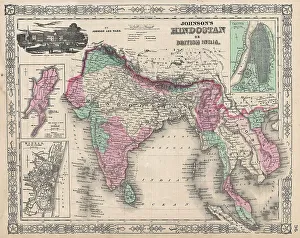 Johnsons Map Of India Art Prints, Posters & Puzzles