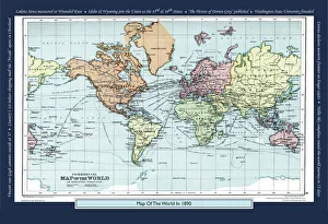 Historical World Map 1890 Gallery of Photo Prints and Gifts