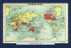 Historical World Map 1908 Collection of Photo Prints and Gifts