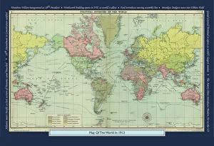 Historical World Map 1913 Gallery of Photo Prints and Gifts