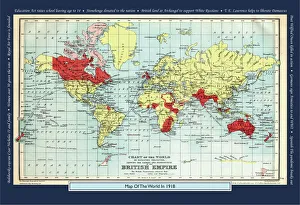 Historical World Map 1918 Art Prints, Posters & Puzzles