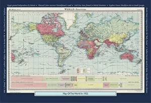 Historical World Map 1922 Art Prints