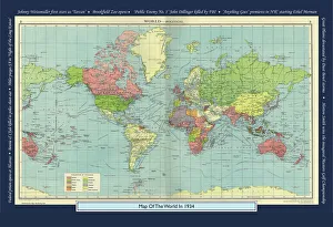 Historical World Map 1934 Art Prints, Posters & Puzzles