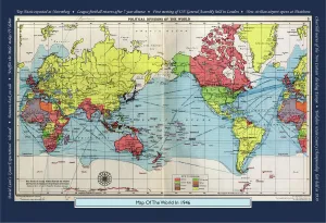 Historical World Map 1946 Art Prints, Posters & Puzzles