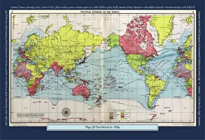 Historical World Map 1956 Prints