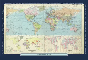 Historical World Map 1968 Art Prints