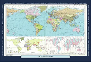 Historical World Map 1980 Prints