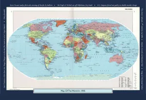 Historical World Map 1995 Art Prints, Posters & Puzzles
