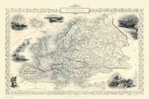 Old Europe Map Prints