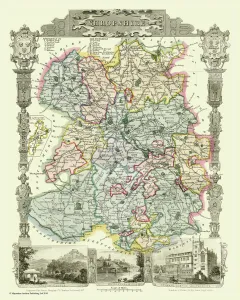 Old English County Map Photo Prints