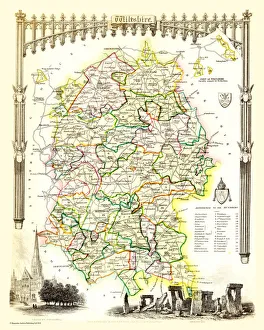 Old English County Map Photo Prints
