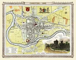 Old Map Of Chester Prints