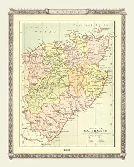 Historical Map Of Caithness Art Prints, Posters & Puzzles