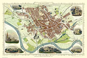 Preston Map Art Prints, Posters & Puzzles