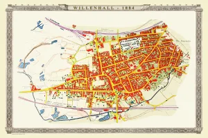 Old Map Of Willenhall Art Prints, Posters & Puzzles