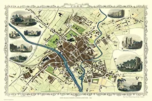Old Map Of York Art Prints, Posters & Puzzles